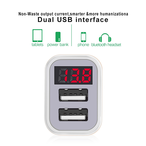 Car Charger Dual Port USB Charger Adapter Digital Display 2.1A – Vape ...